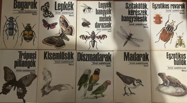 Libri Antikvár Könyv: Búvár zsebkönyvek (10db): Bogarak, Lepkék, Legyek ...